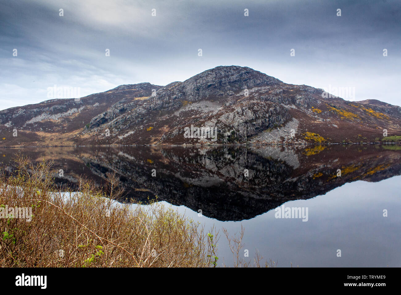 Loch Inchard with magnificent views on North Coast 500 route. Hill ...