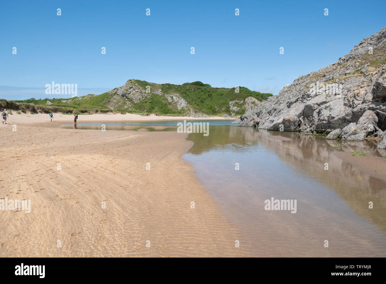 Coastal scenery at Broad Haven beach in Pembrokeshire, Wales Stock ...
