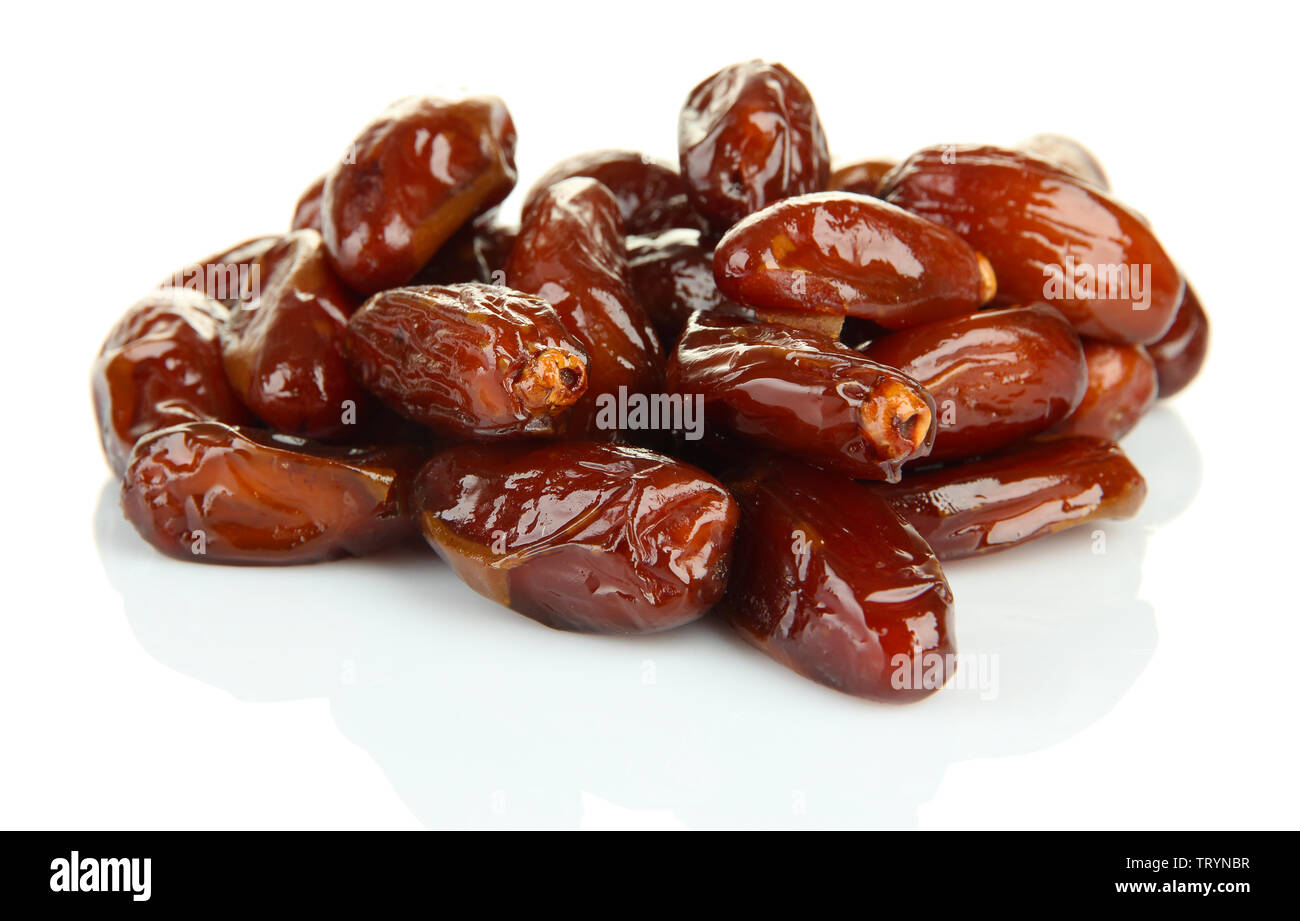 Dried dates isolated on white Stock Photo - Alamy