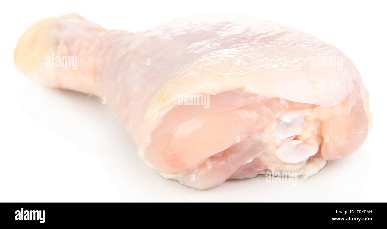 Raw chicken leg isolated on white Stock Photo - Alamy