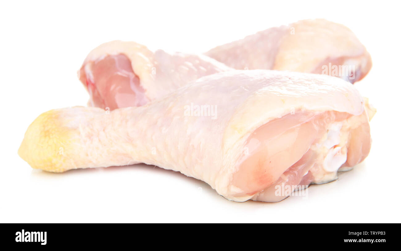 Raw chicken legs isolated on white Stock Photo - Alamy