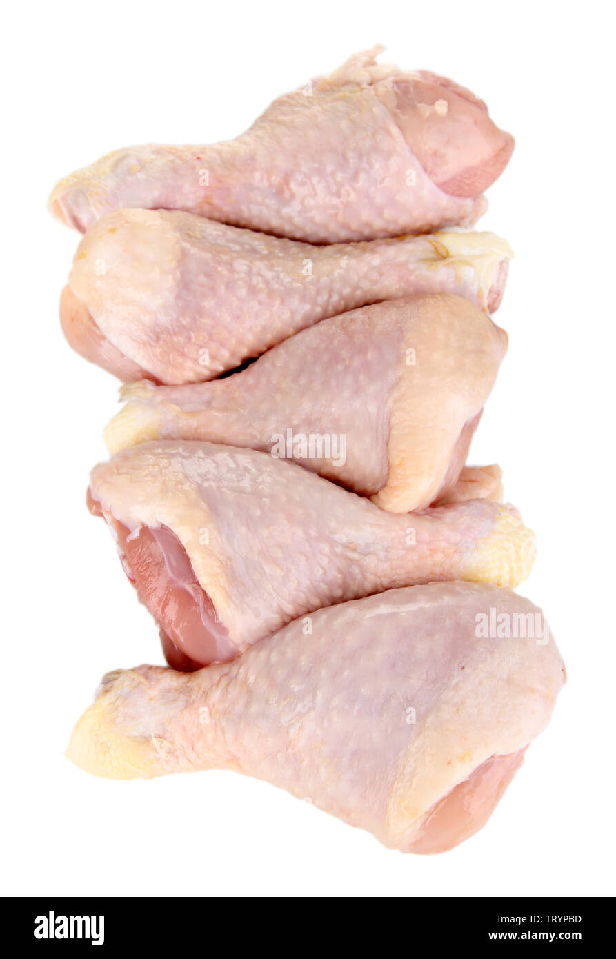 Raw chicken legs isolated on white Stock Photo - Alamy