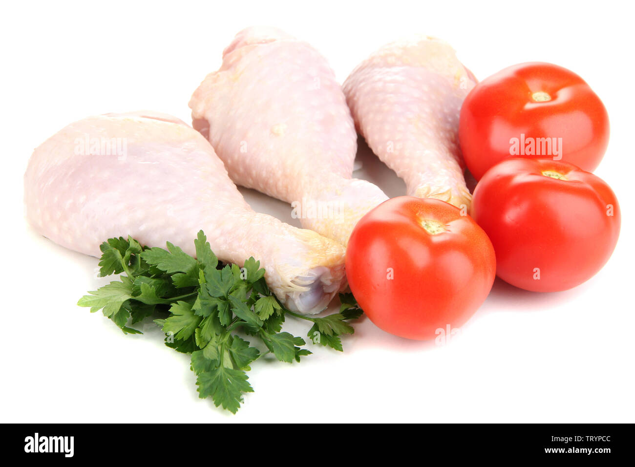 Raw chicken legs isolated on white Stock Photo - Alamy