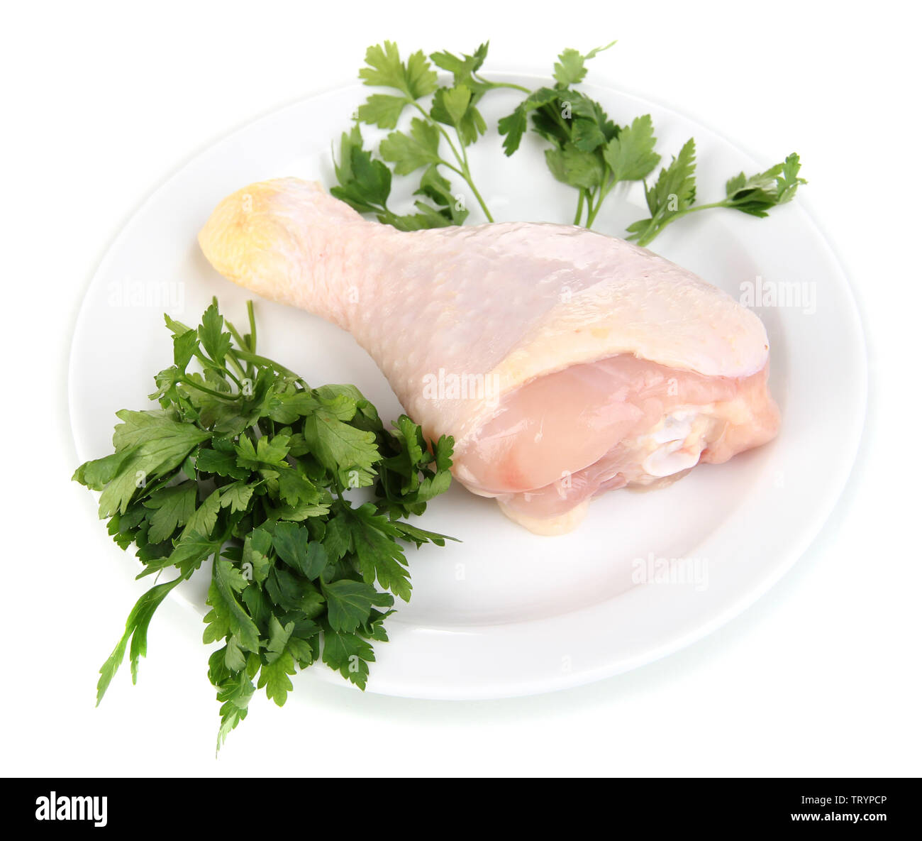 Raw chicken legs isolated on white Stock Photo - Alamy