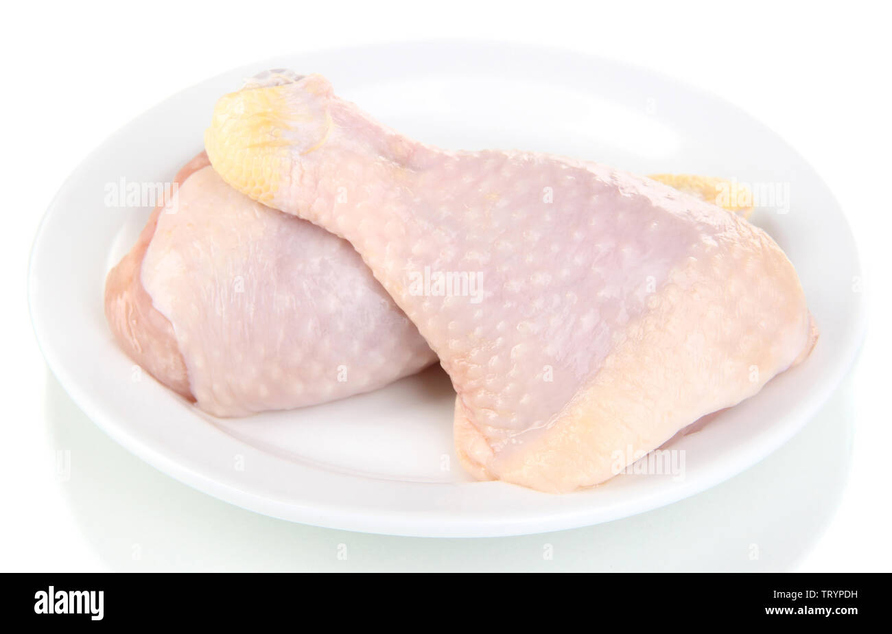 Raw chicken legs isolated on white Stock Photo - Alamy