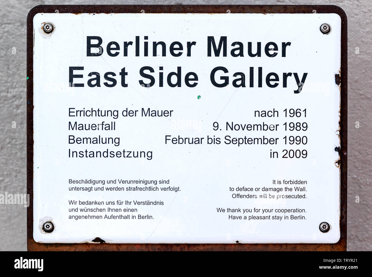 Berlin wall historic sign hi-res stock photography and images - Alamy