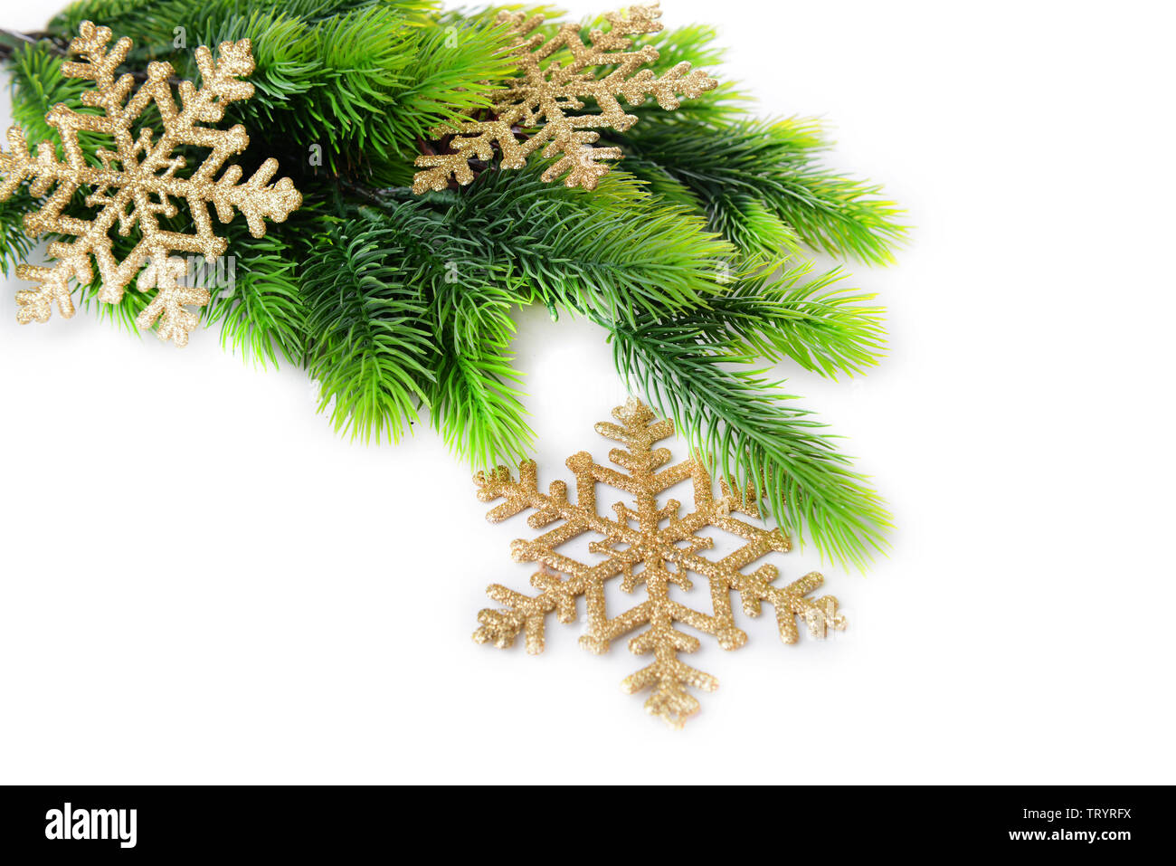 Decorate tree branch snowflakes Cut Out Stock Images & Pictures - Alamy