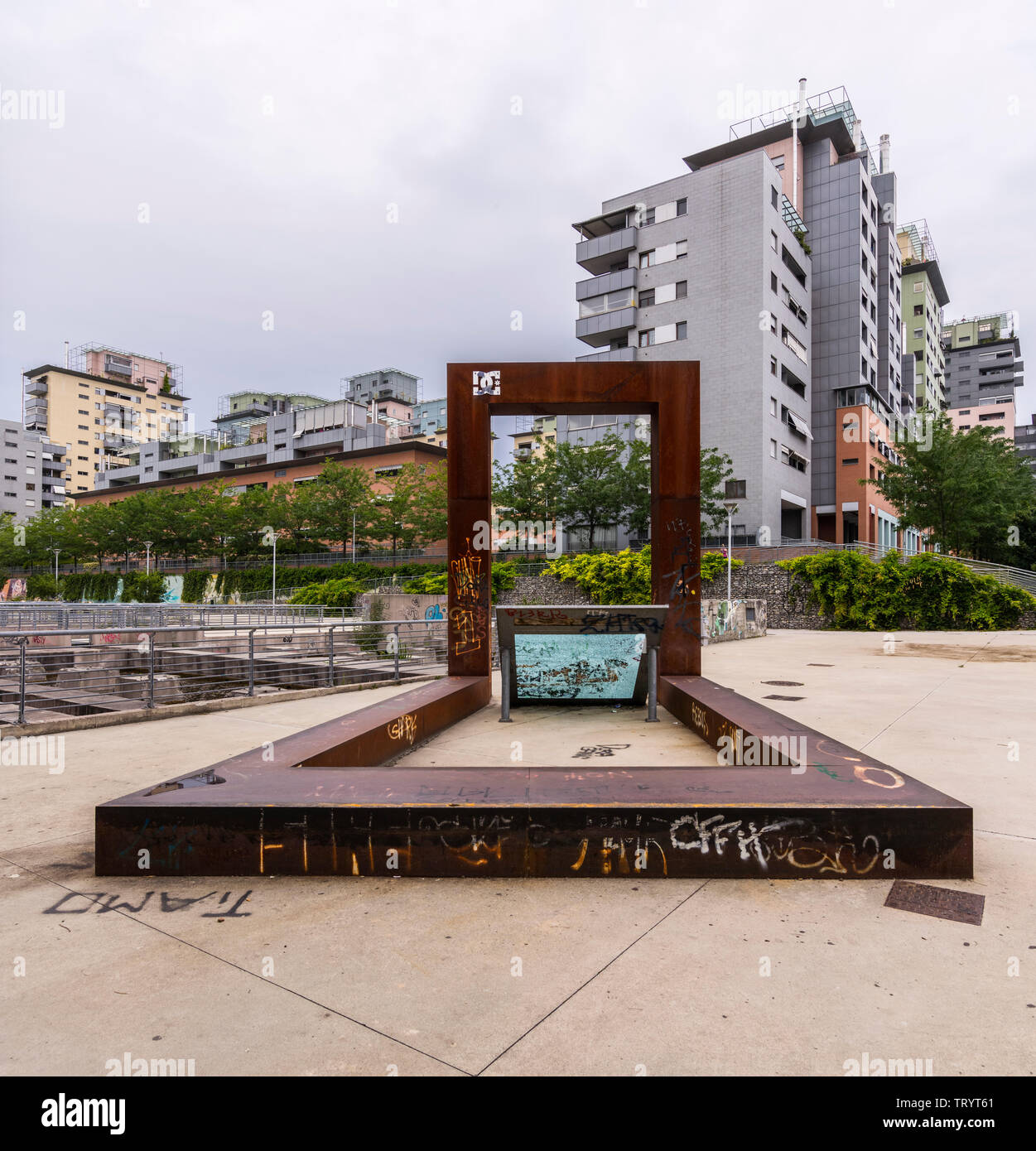 Turin, Italy - June 8, 2019: Parco Dora, a public park built on a ...