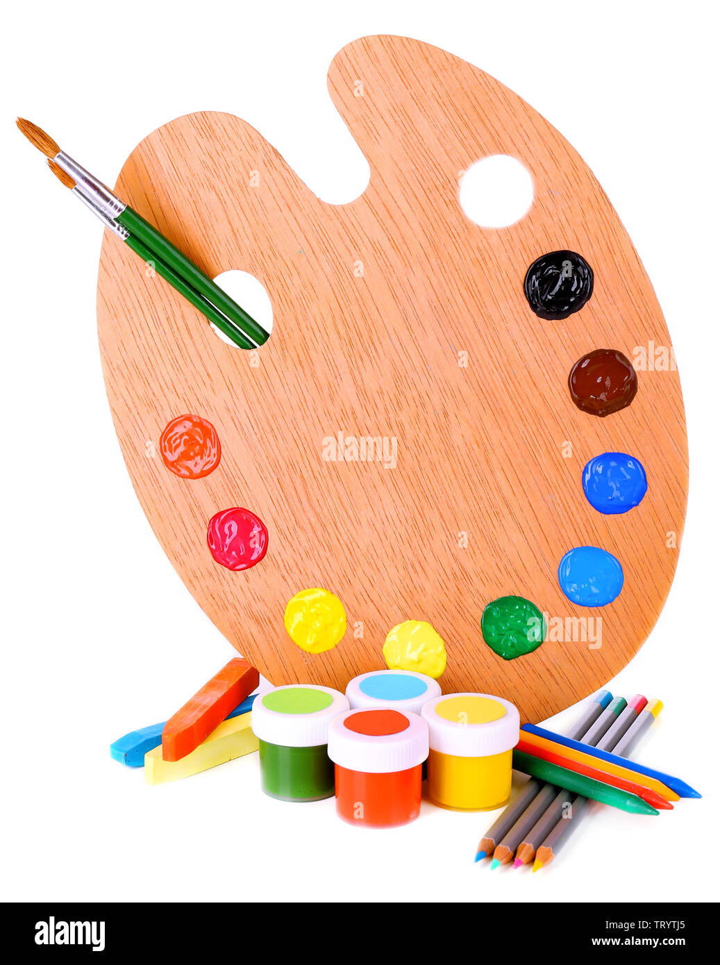 Composition of various creative tools isolated on white Stock Photo - Alamy