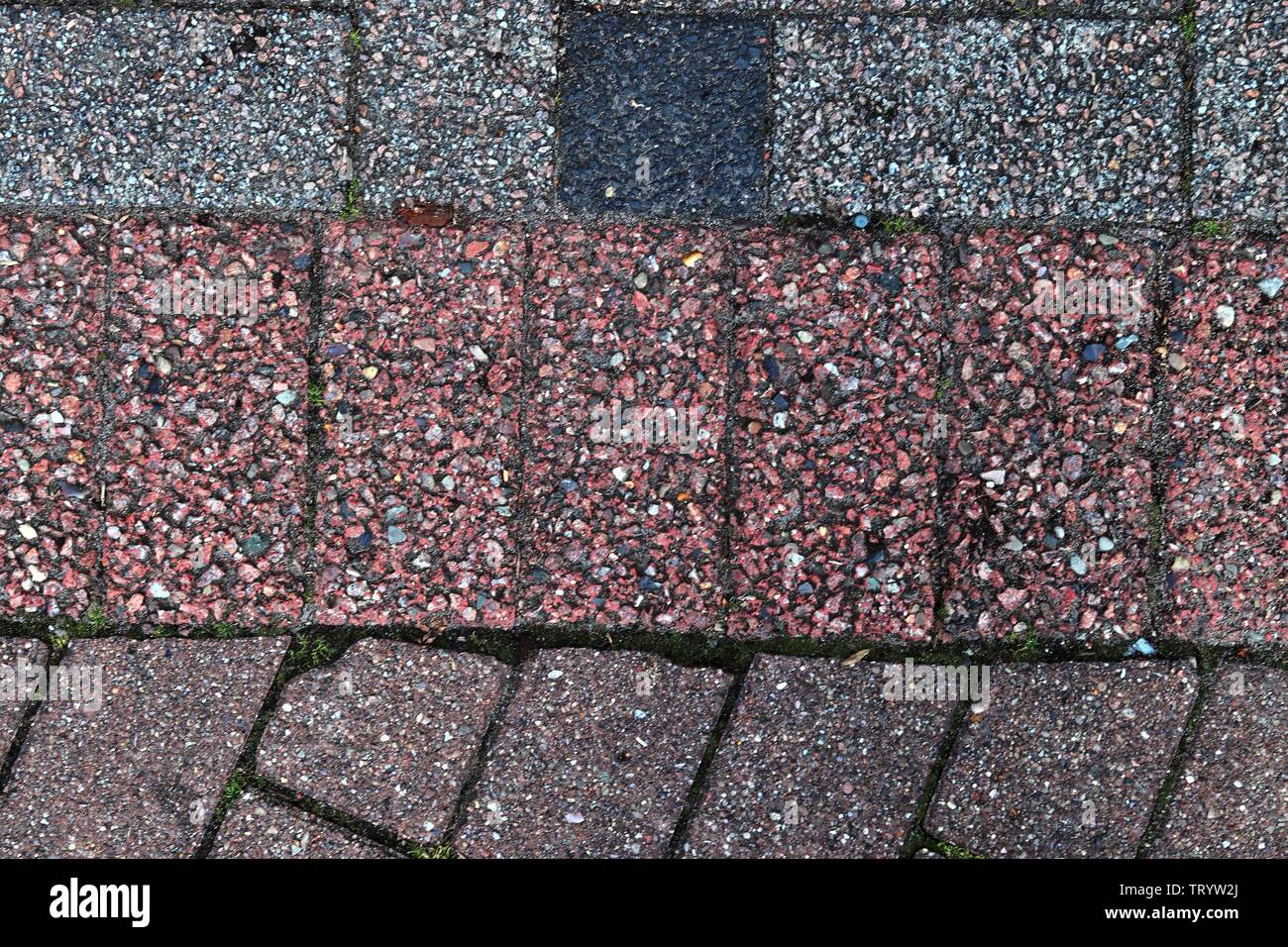 Detailed close up view on cobblestone pavement streets in high ...