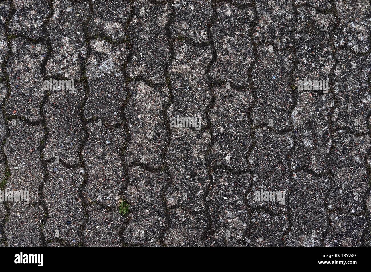 Detailed close up view on cobblestone pavement streets in high ...