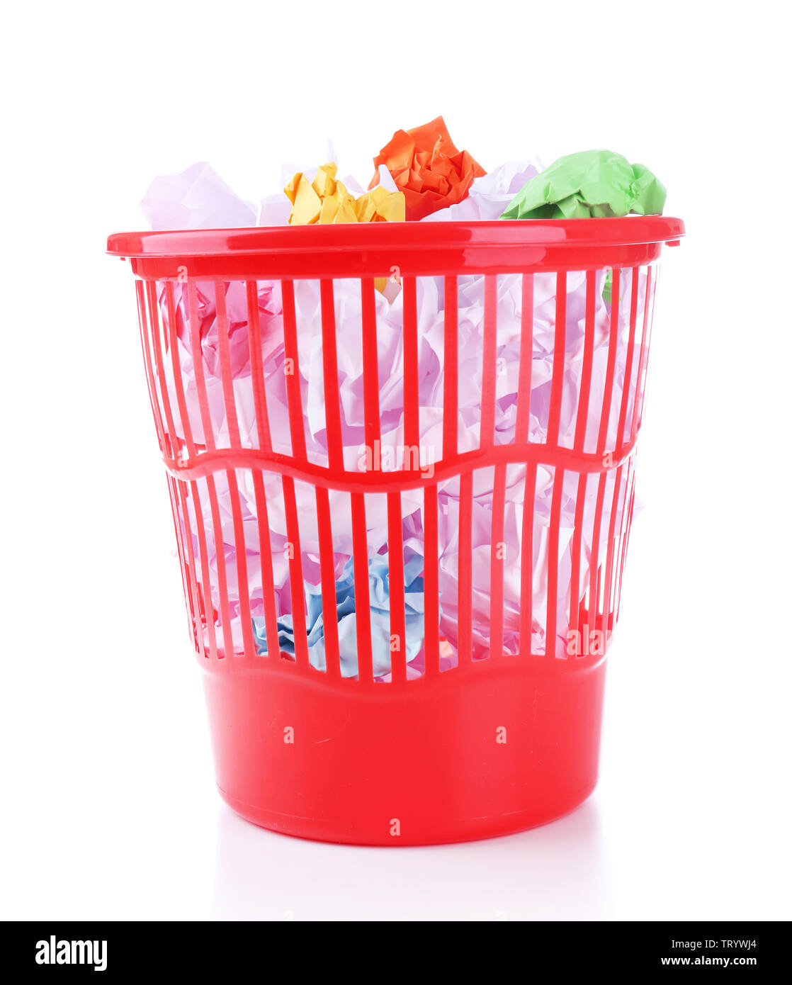 Full garbage bin, isolated on white Stock Photo - Alamy