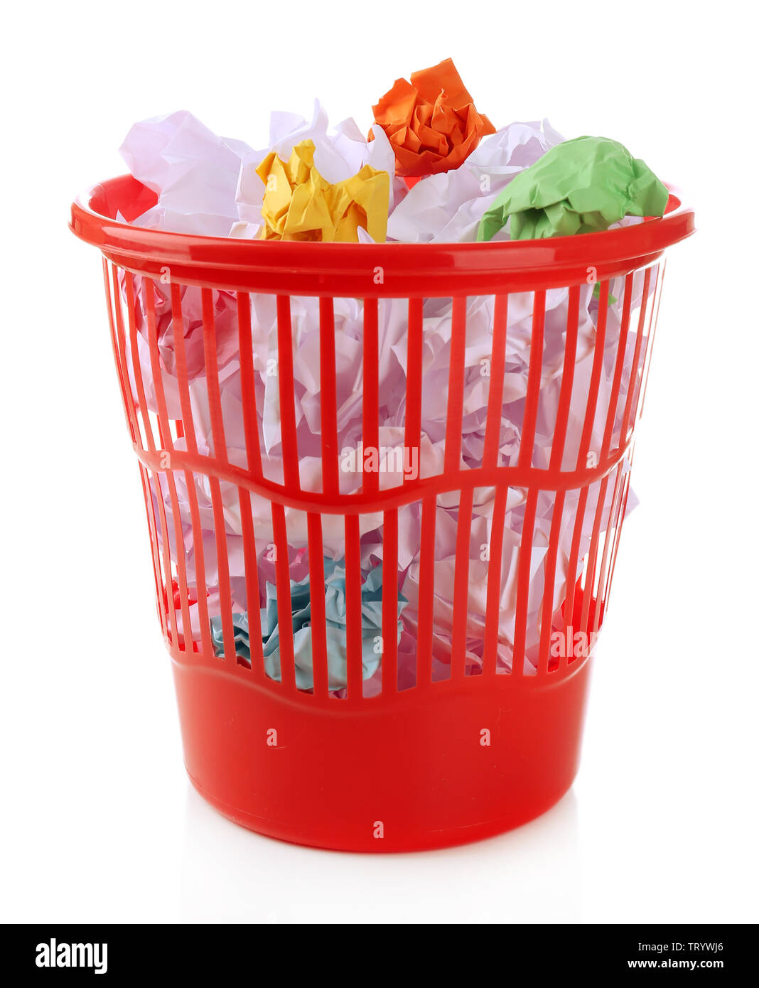 Full garbage bin, isolated on white Stock Photo - Alamy