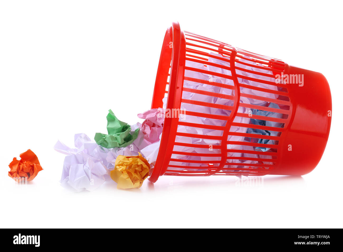 Full garbage bin, isolated on white Stock Photo - Alamy
