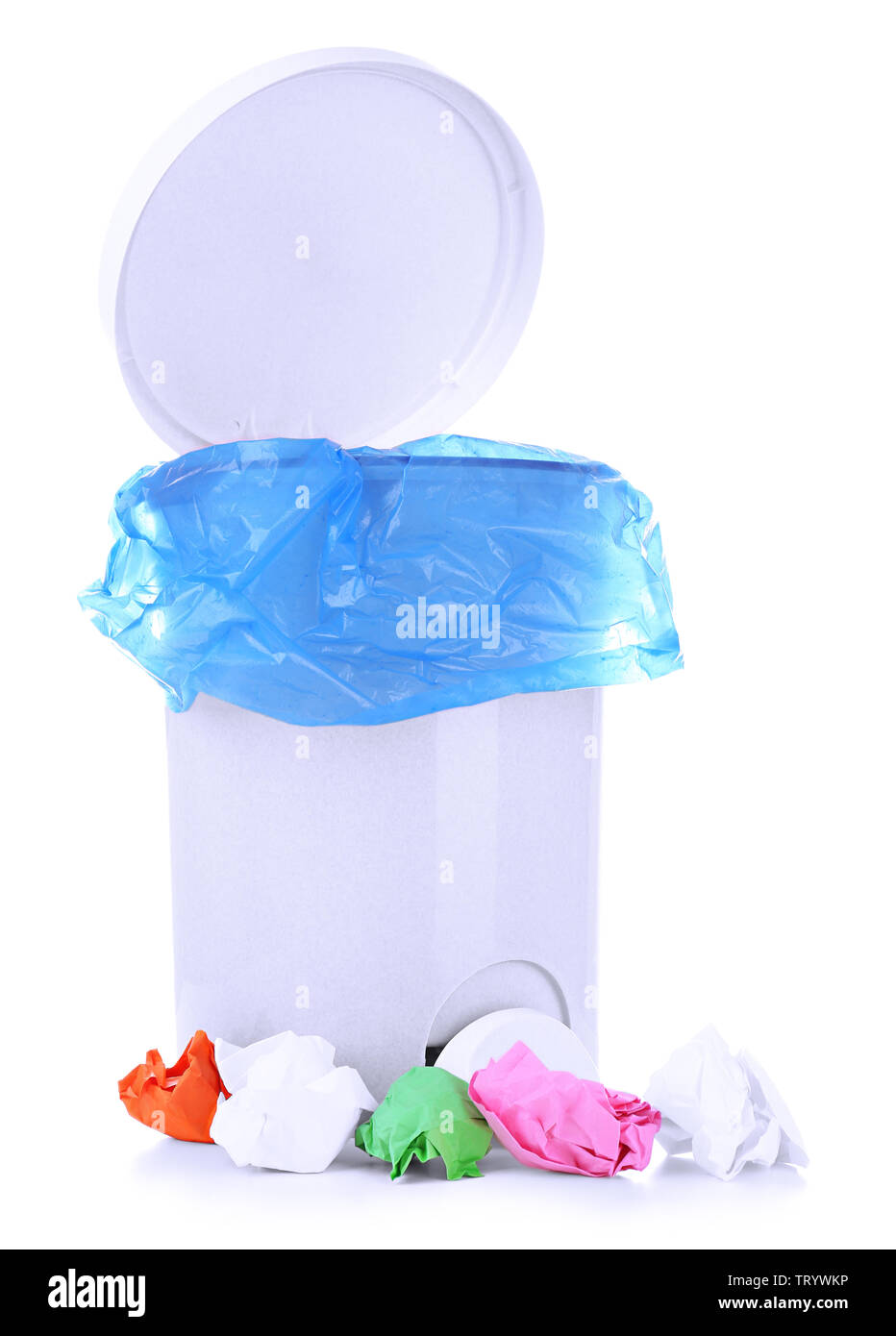Garbage bin, isolated on white Stock Photo - Alamy