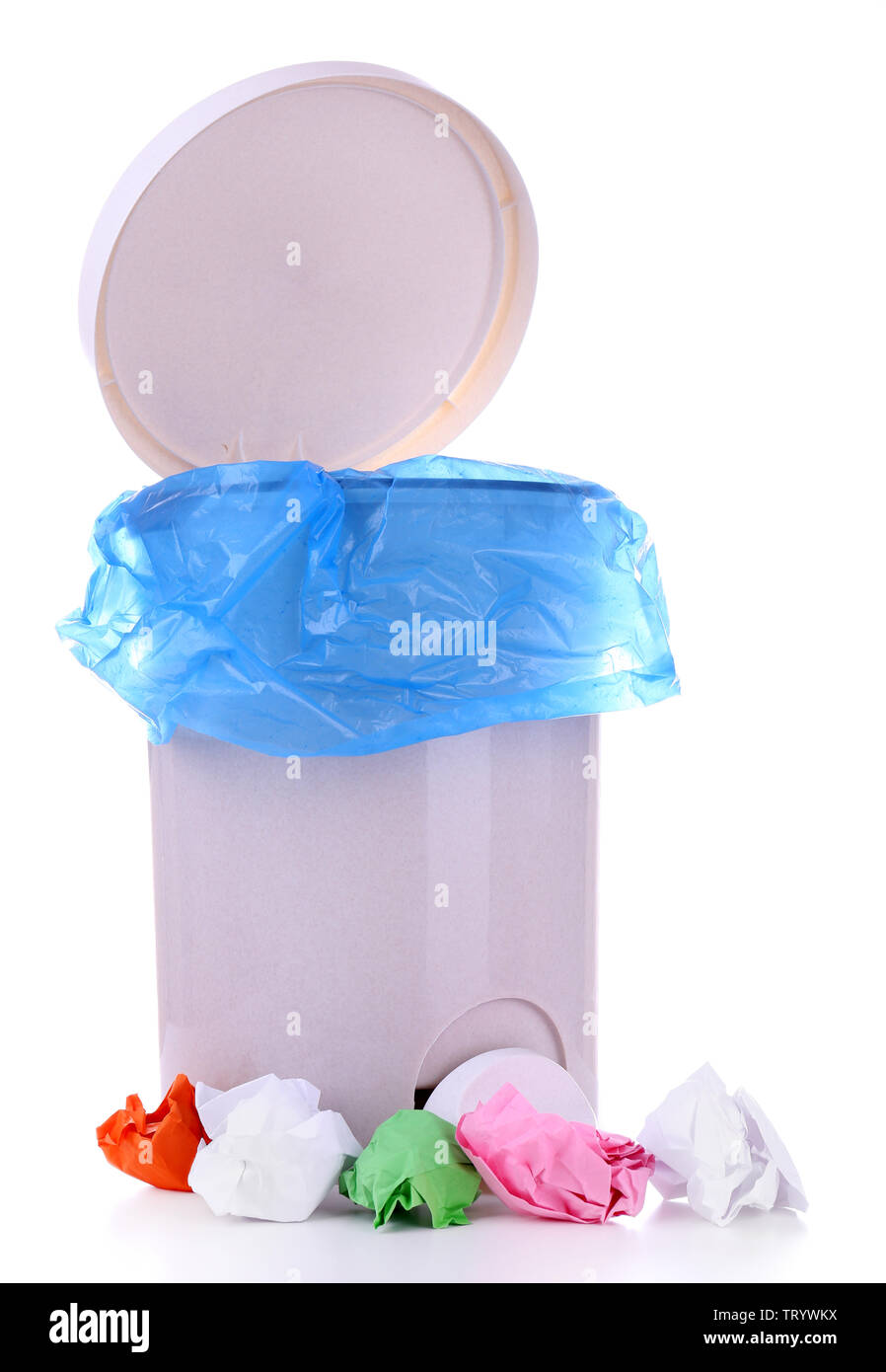 Garbage bin, isolated on white Stock Photo - Alamy