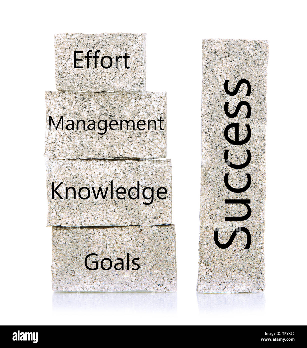 Effort building blocks isolated on white Stock Photo - Alamy