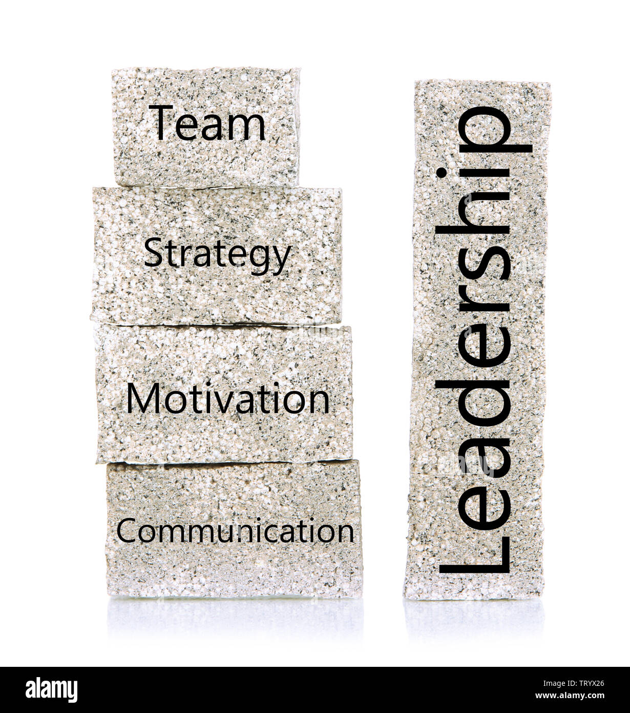 Leadership building blocks isolated on white Stock Photo - Alamy