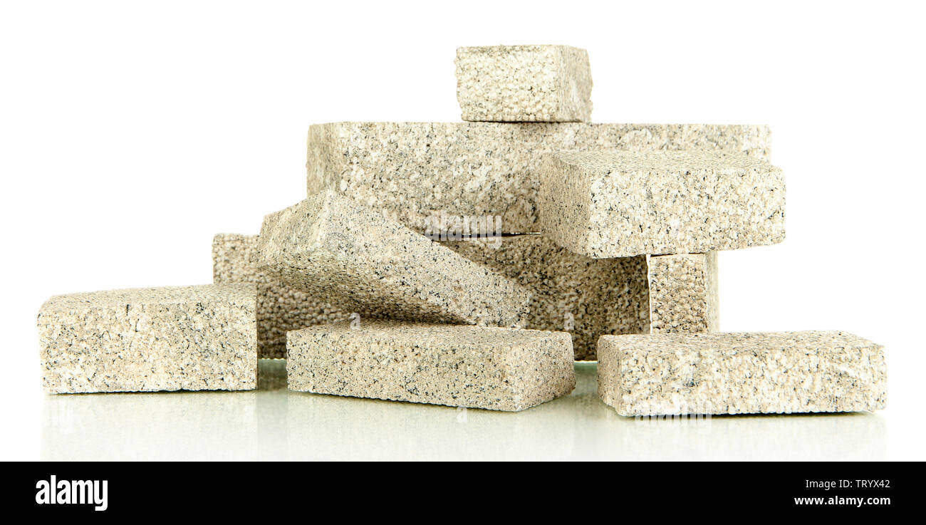 Building blocks isolated on white Stock Photo - Alamy