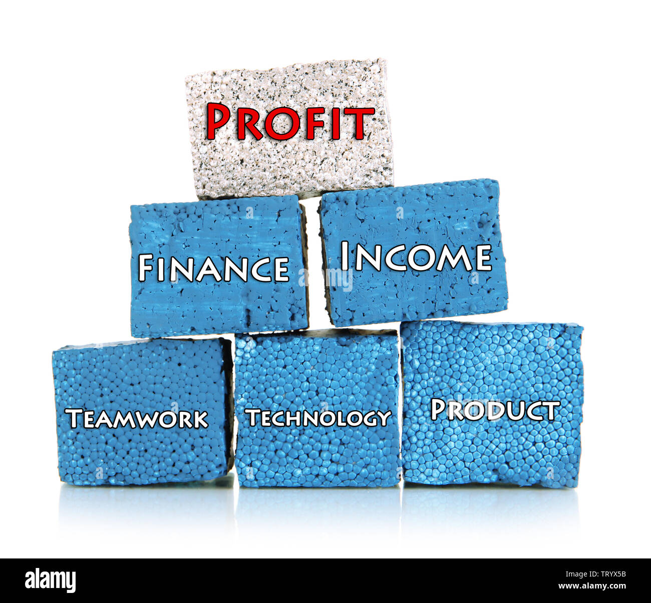 Profit building blocks isolated on white Stock Photo - Alamy