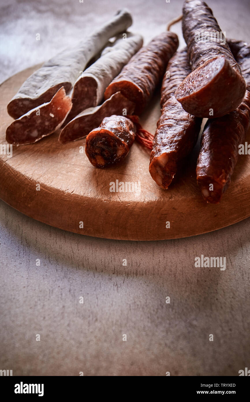 delicious sausages from spain Stock Photo - Alamy
