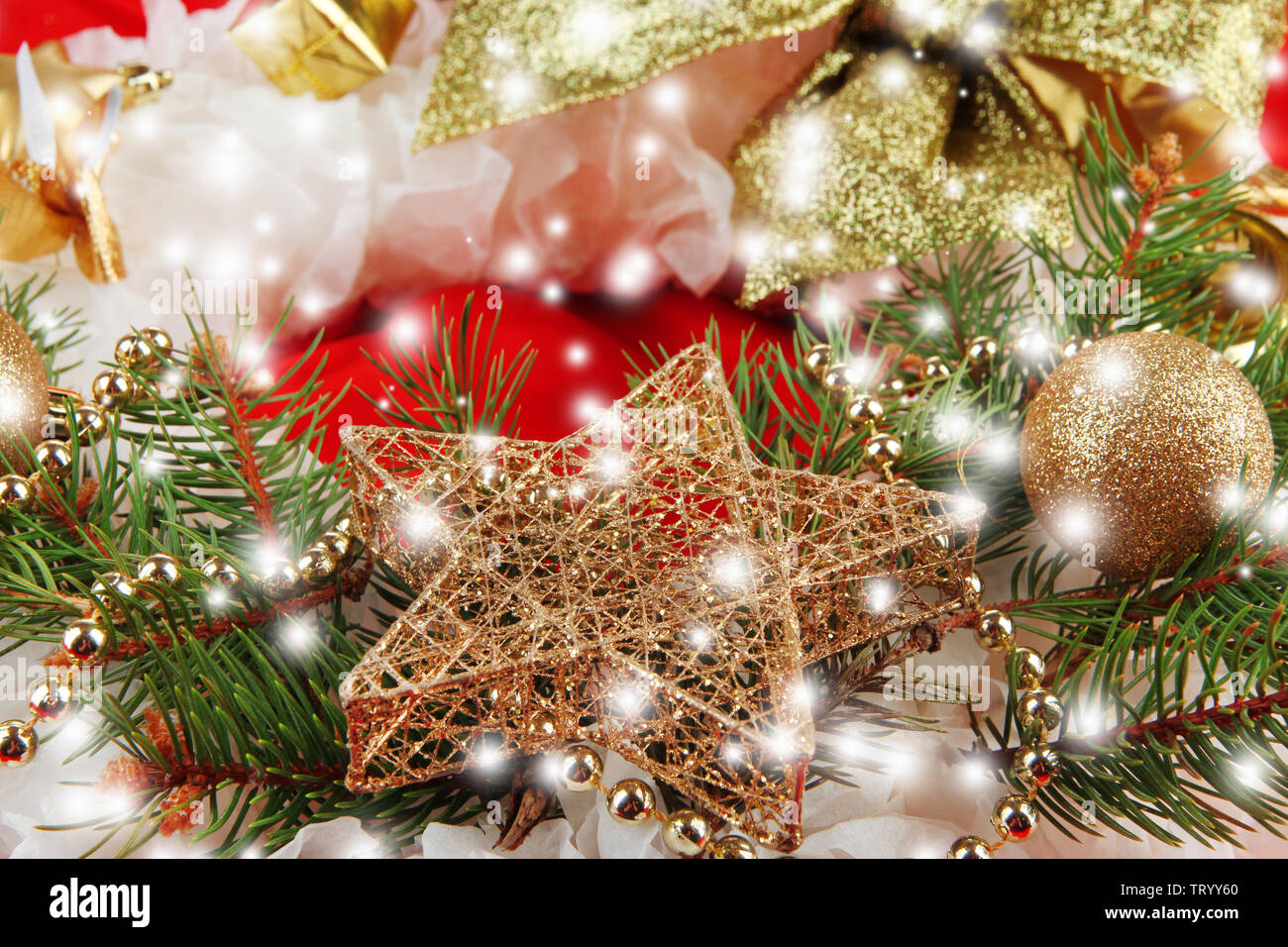 Christmas wreath close up Stock Photo - Alamy