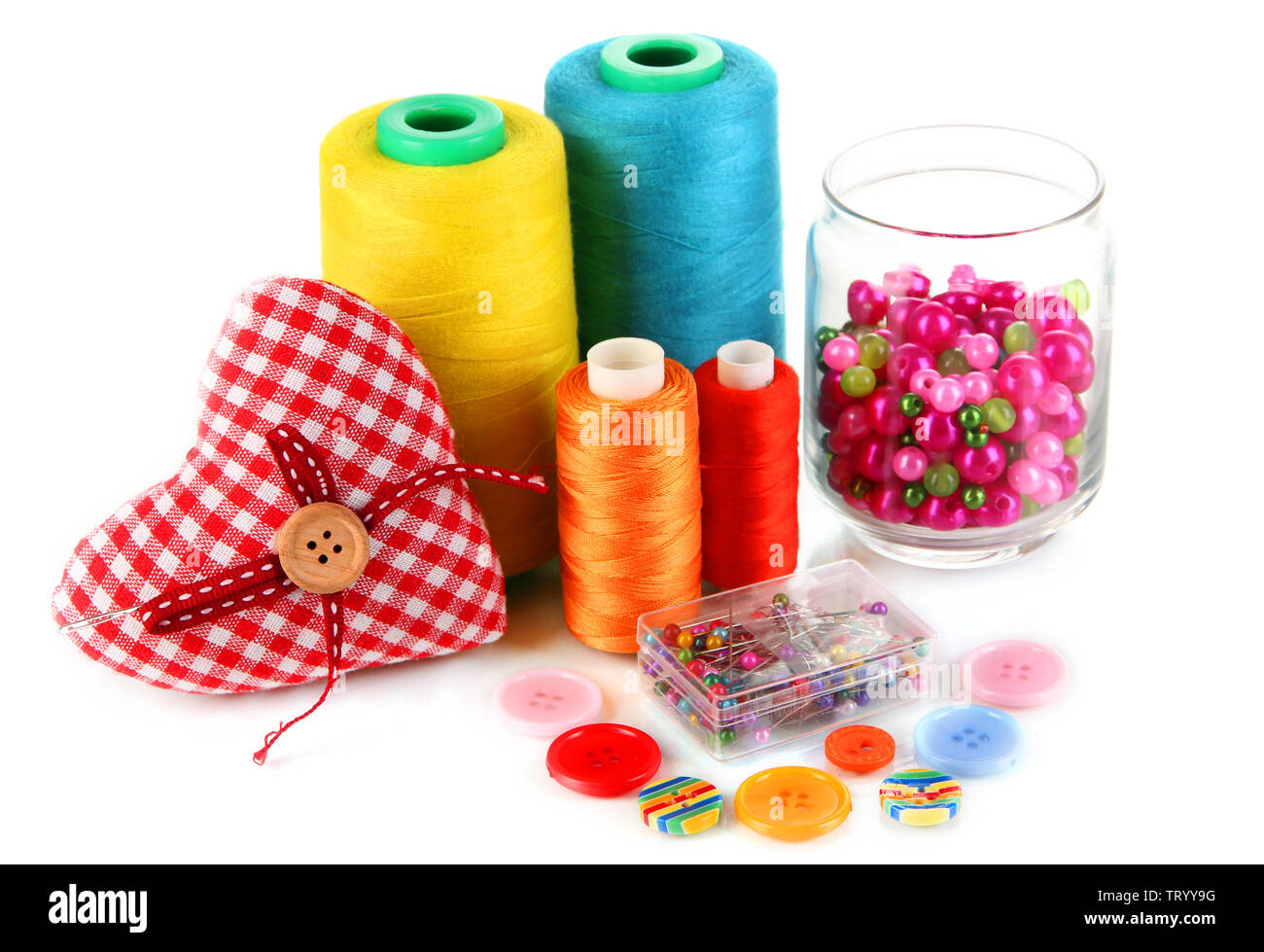 Handicraft supplies isolated on white Stock Photo - Alamy