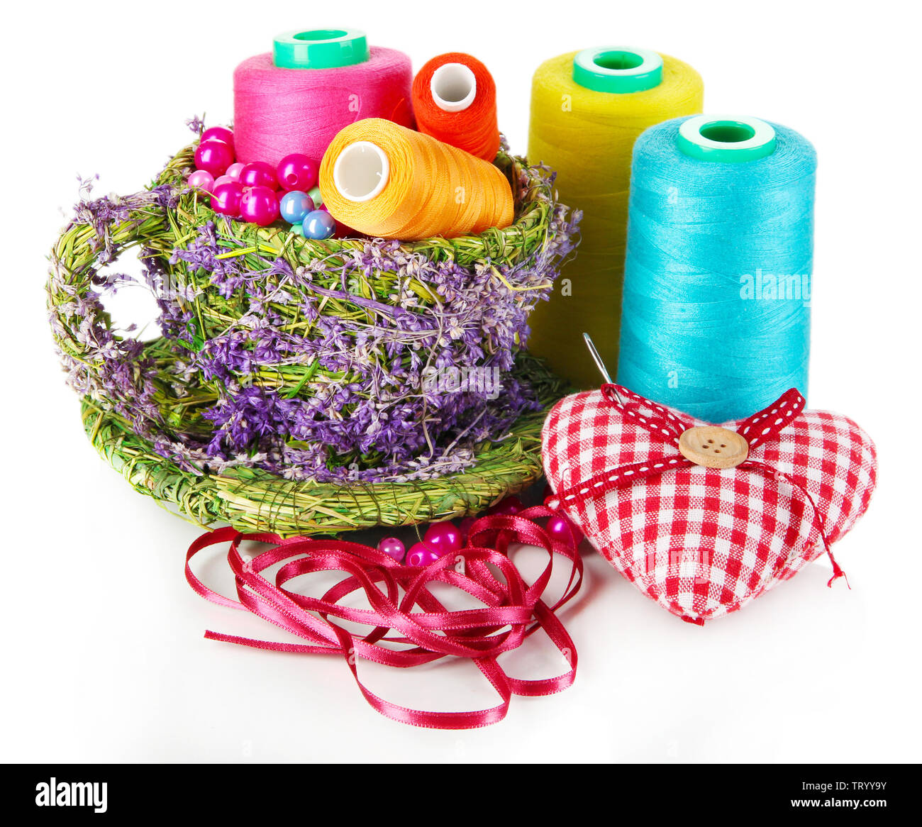 Handicraft supplies isolated on white Stock Photo - Alamy