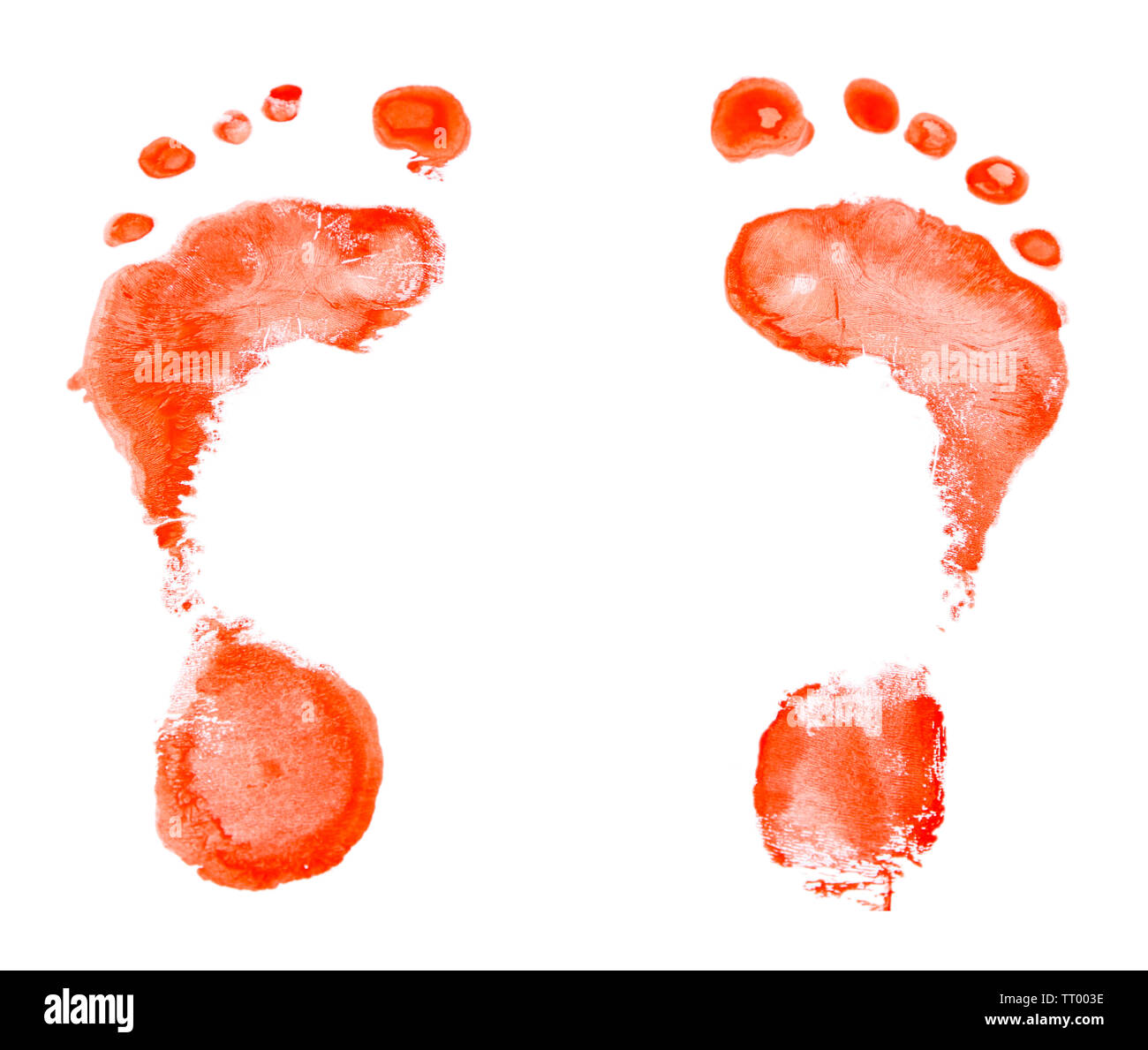 Footprint, close up, isolated in white Stock Photo - Alamy