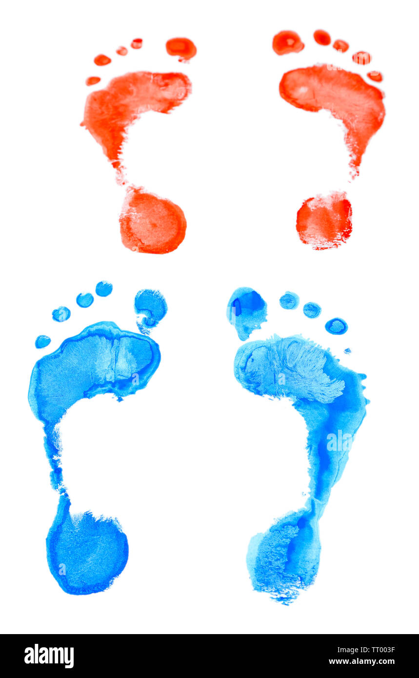 Footprint, close up, isolated in white Stock Photo - Alamy