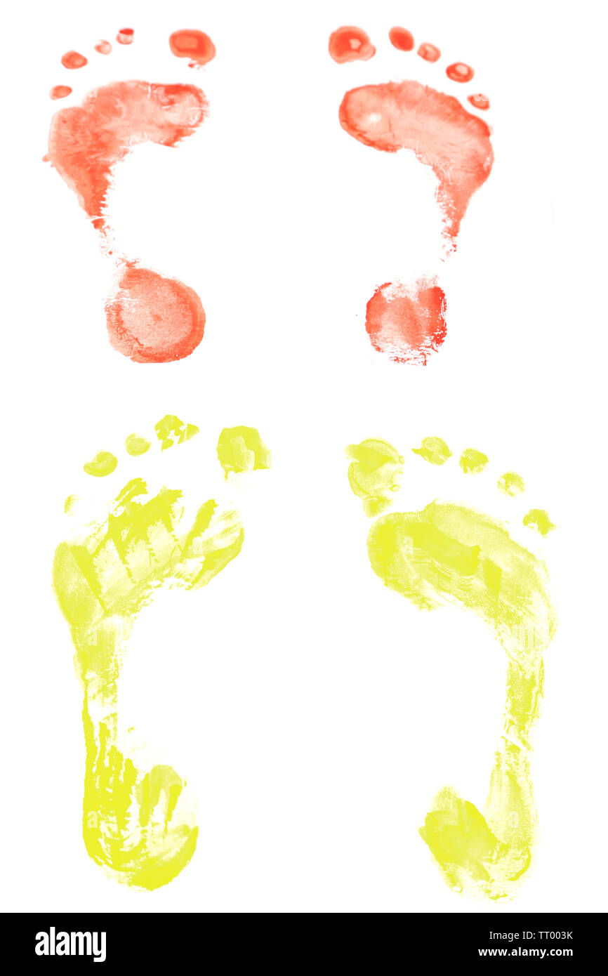 Footprint, close up, isolated in white Stock Photo - Alamy