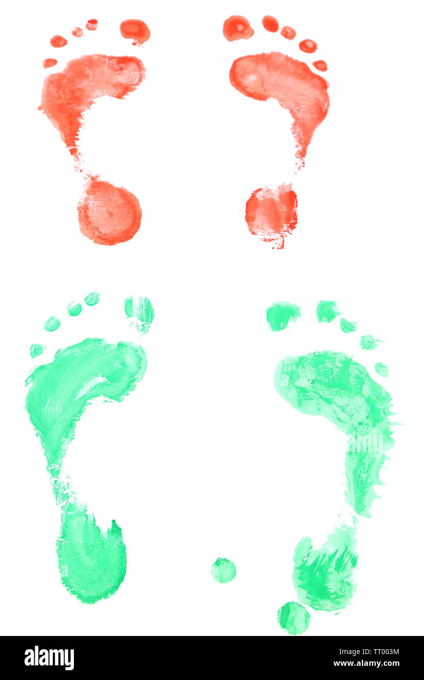 Footprint, close up, isolated in white Stock Photo - Alamy