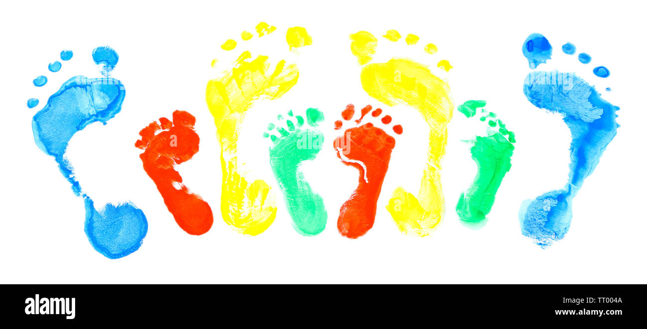 Footprint, close up, isolated in white Stock Photo - Alamy