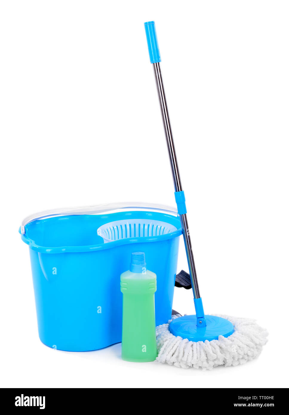 Worker cleaning dirty floor Cut Out Stock Images & Pictures - Alamy