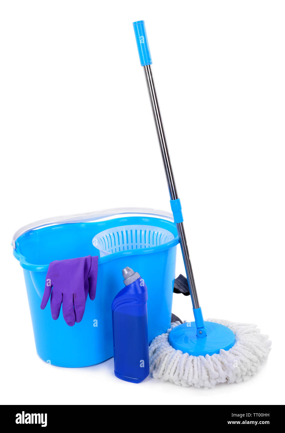 Worker cleaning dirty floor Cut Out Stock Images & Pictures - Alamy