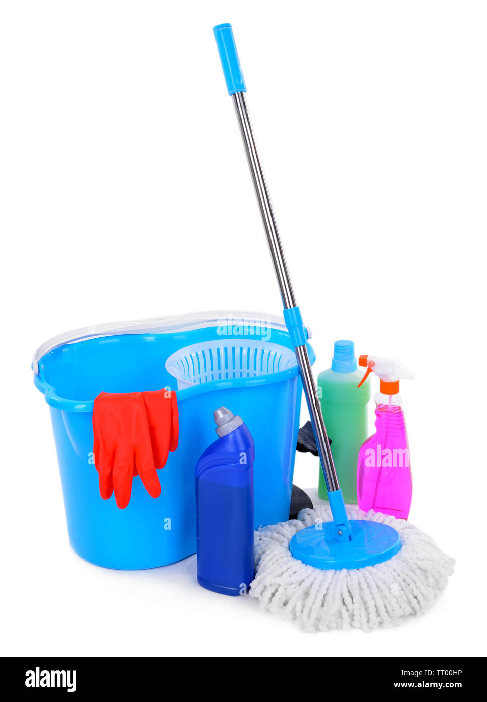 Different tools for cleaning floor in room Stock Photo - Alamy