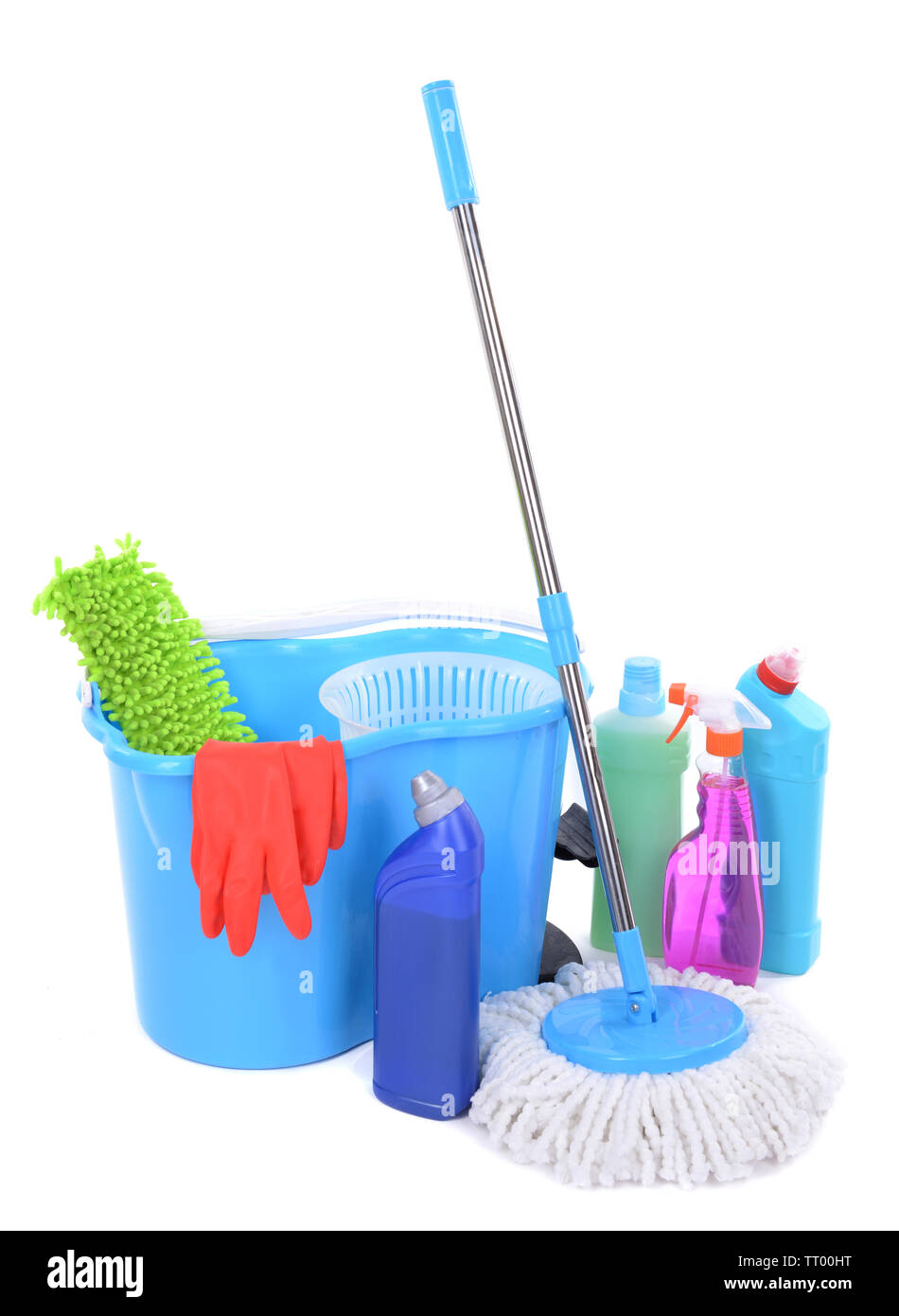 Different tools for cleaning floor in room Stock Photo - Alamy