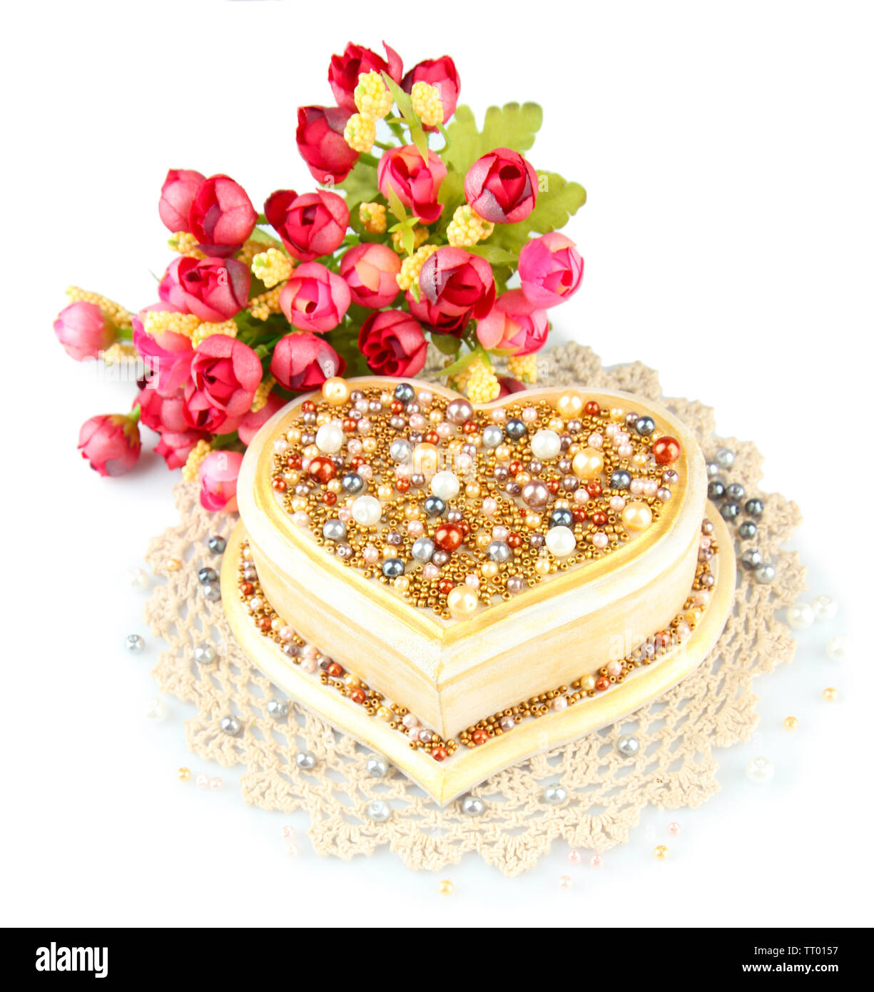 Beautiful hand made casket, isolated on white Stock Photo - Alamy