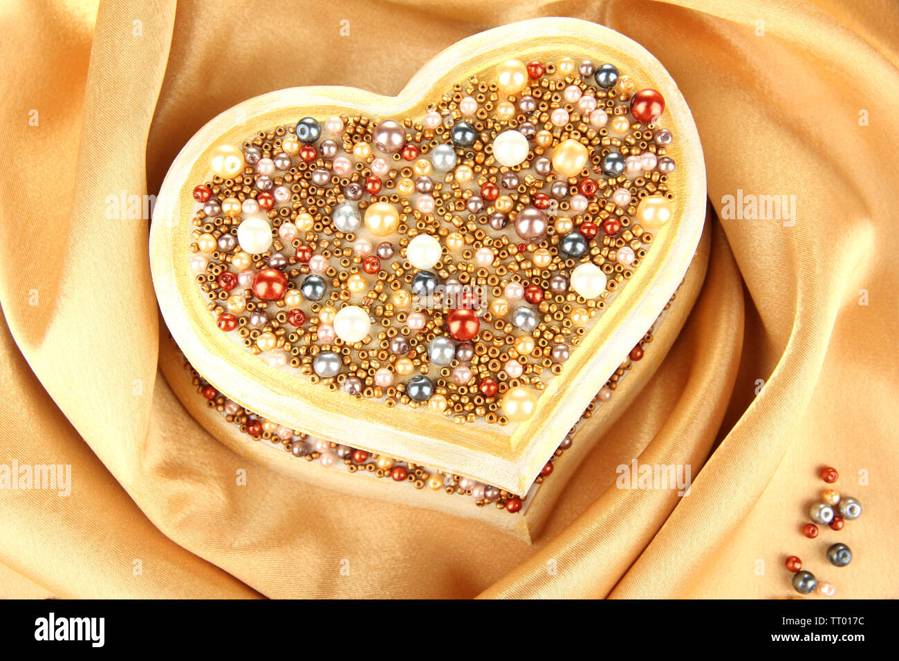 Beautiful hand made casket, on silk background Stock Photo - Alamy
