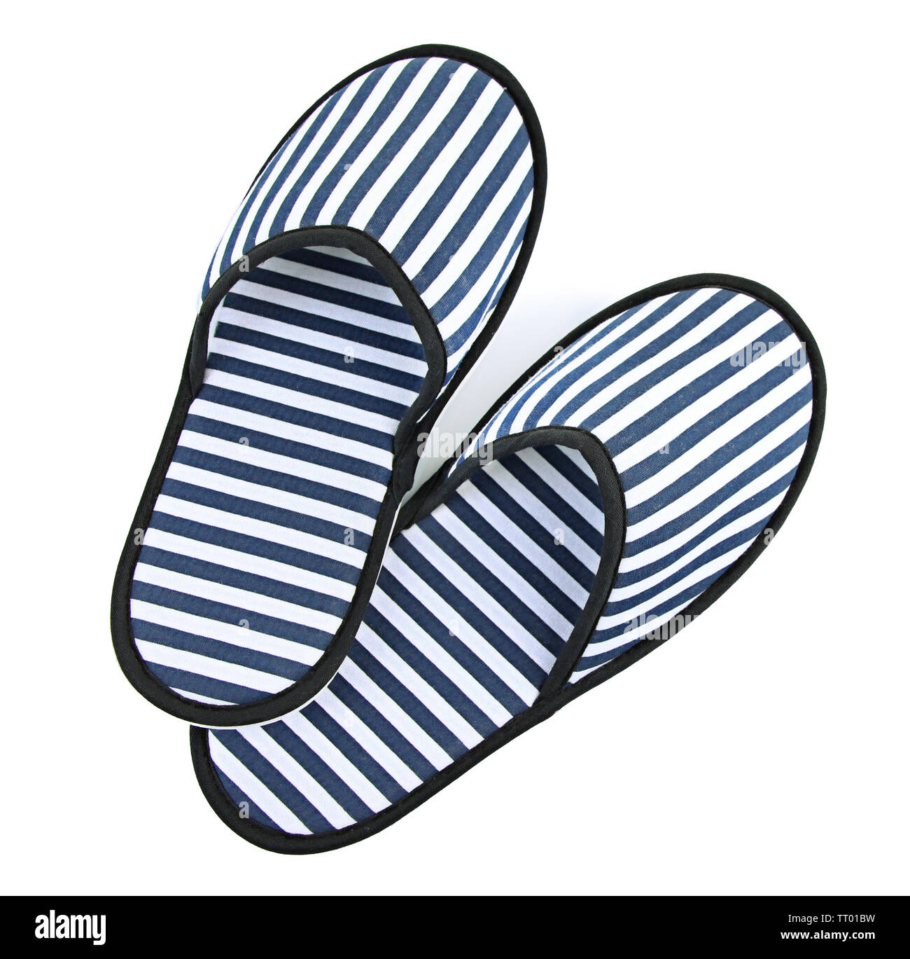 Striped slippers isolated on white Stock Photo - Alamy