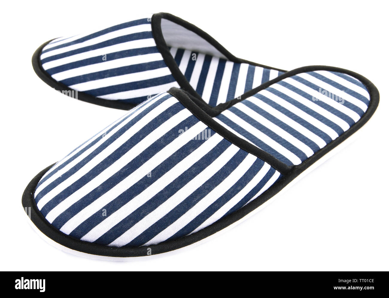 Striped slippers isolated on white Stock Photo - Alamy