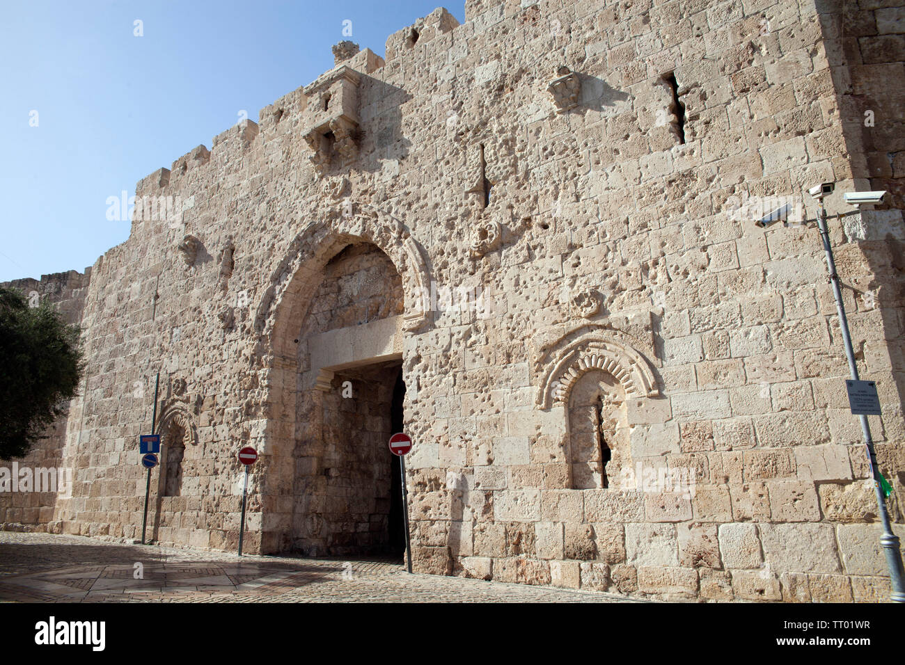 Israel, Jerusalem: the Zion Gate (Shaar Zion), south-western part of ...