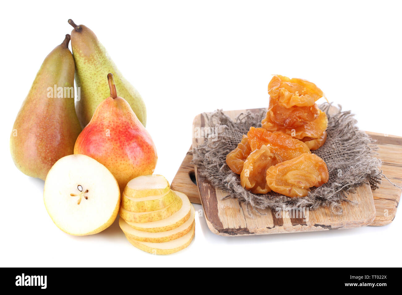 Dried pears, isolated on white Stock Photo - Alamy