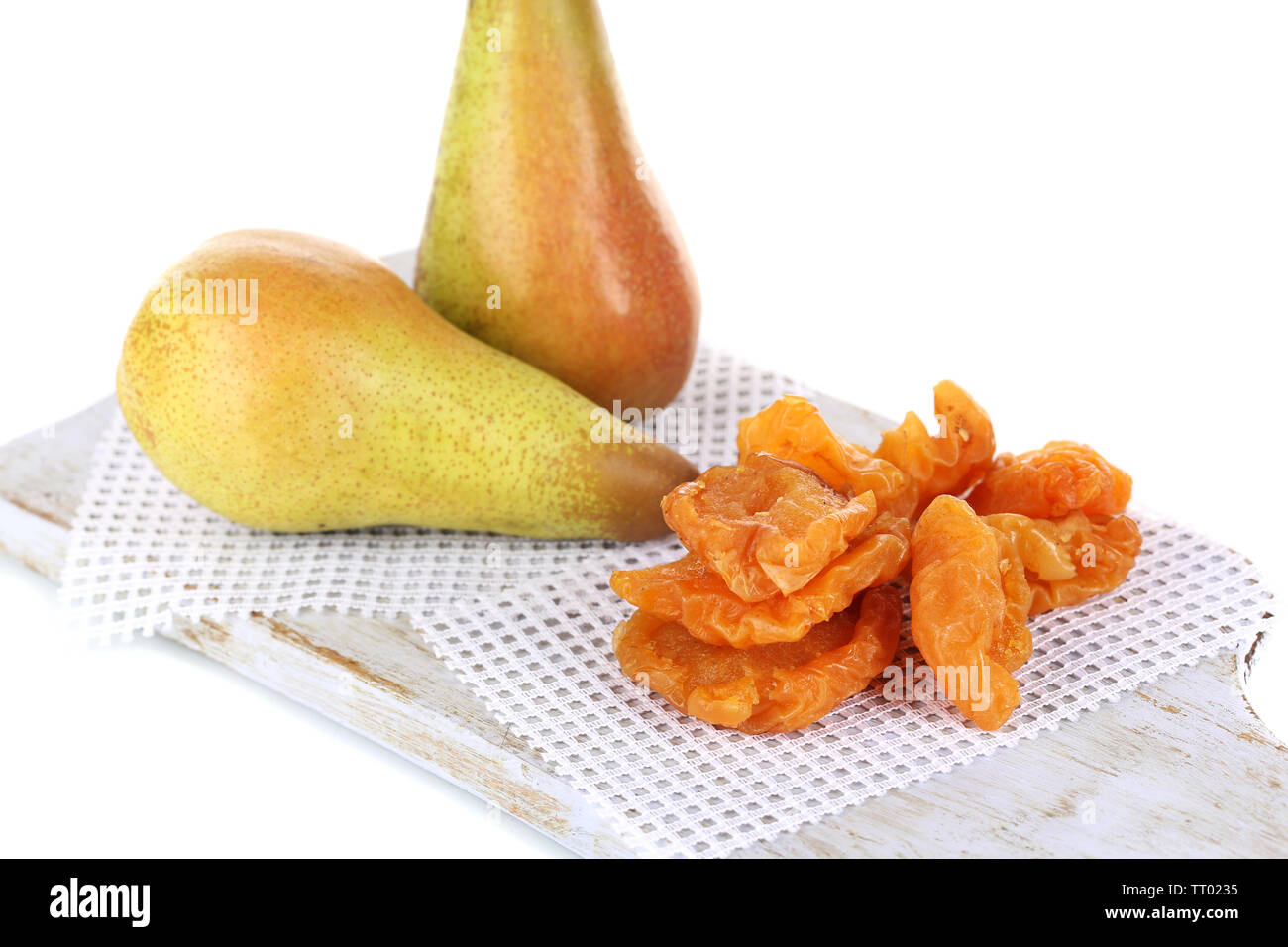 Dried pears, isolated on white Stock Photo - Alamy
