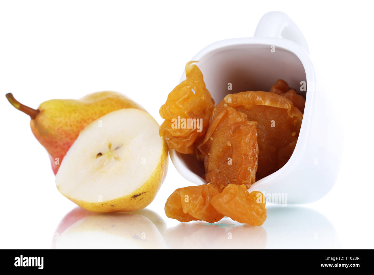 Dried pears, isolated on white Stock Photo - Alamy