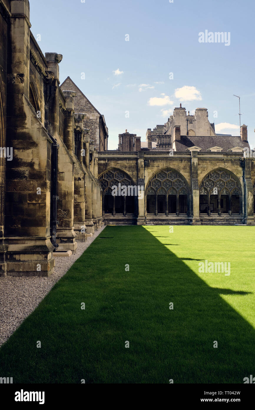 Cloister and interior court yard of Westminster Abbey, London England ...