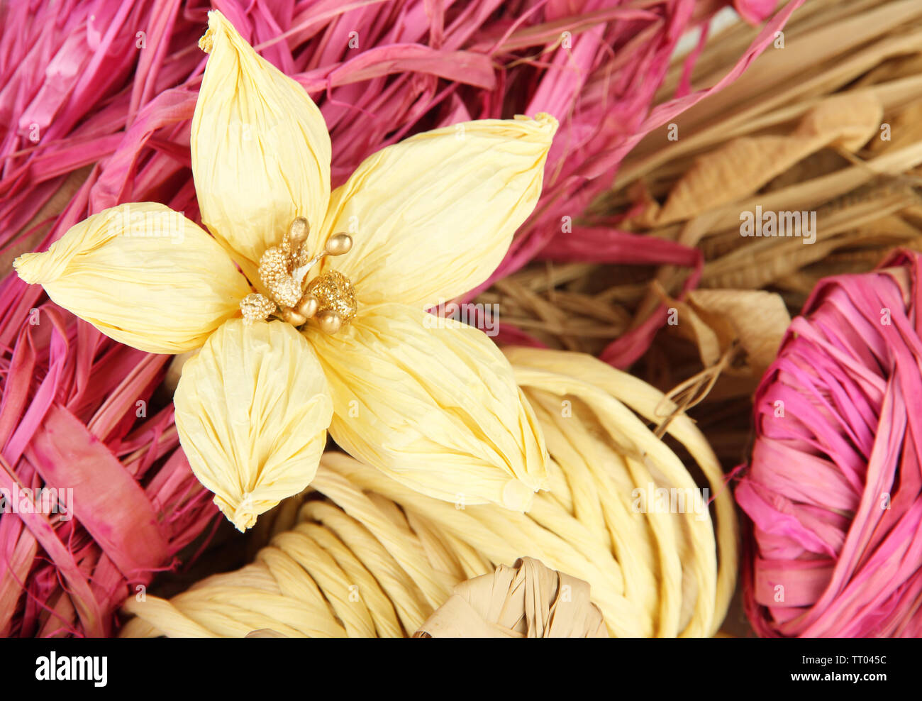 Decorative straw for hand made and flower of straw Stock Photo - Alamy