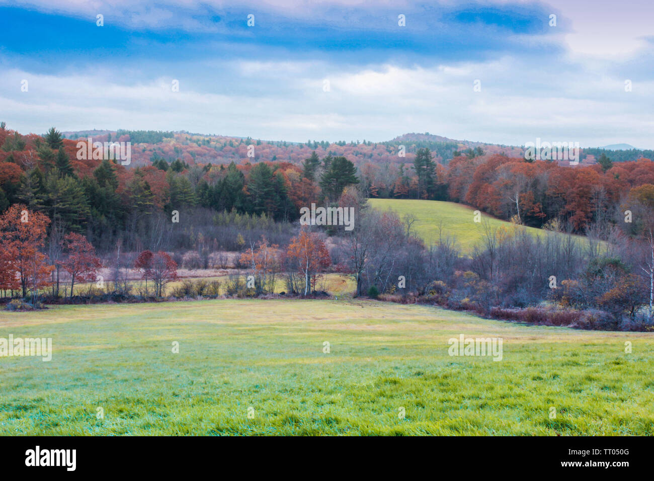 New Hampshire rolling hills in fall Stock Photo - Alamy