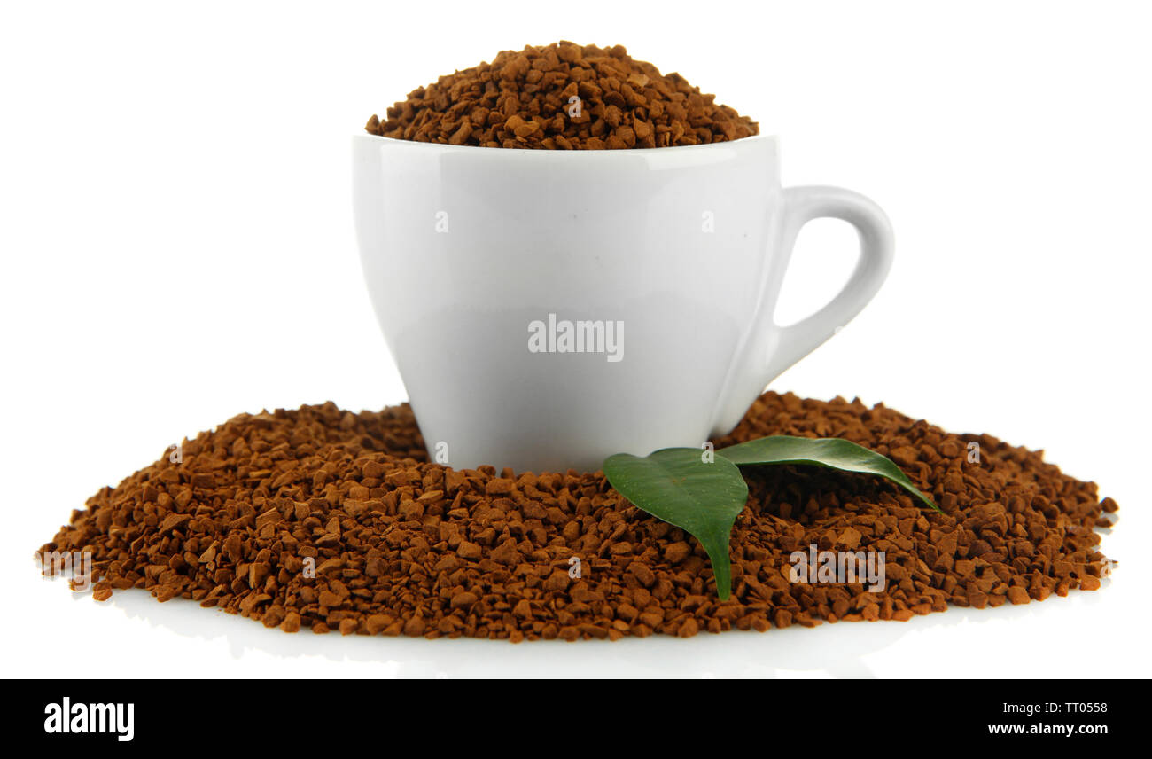 Cup of instant coffee isolated on white Stock Photo - Alamy