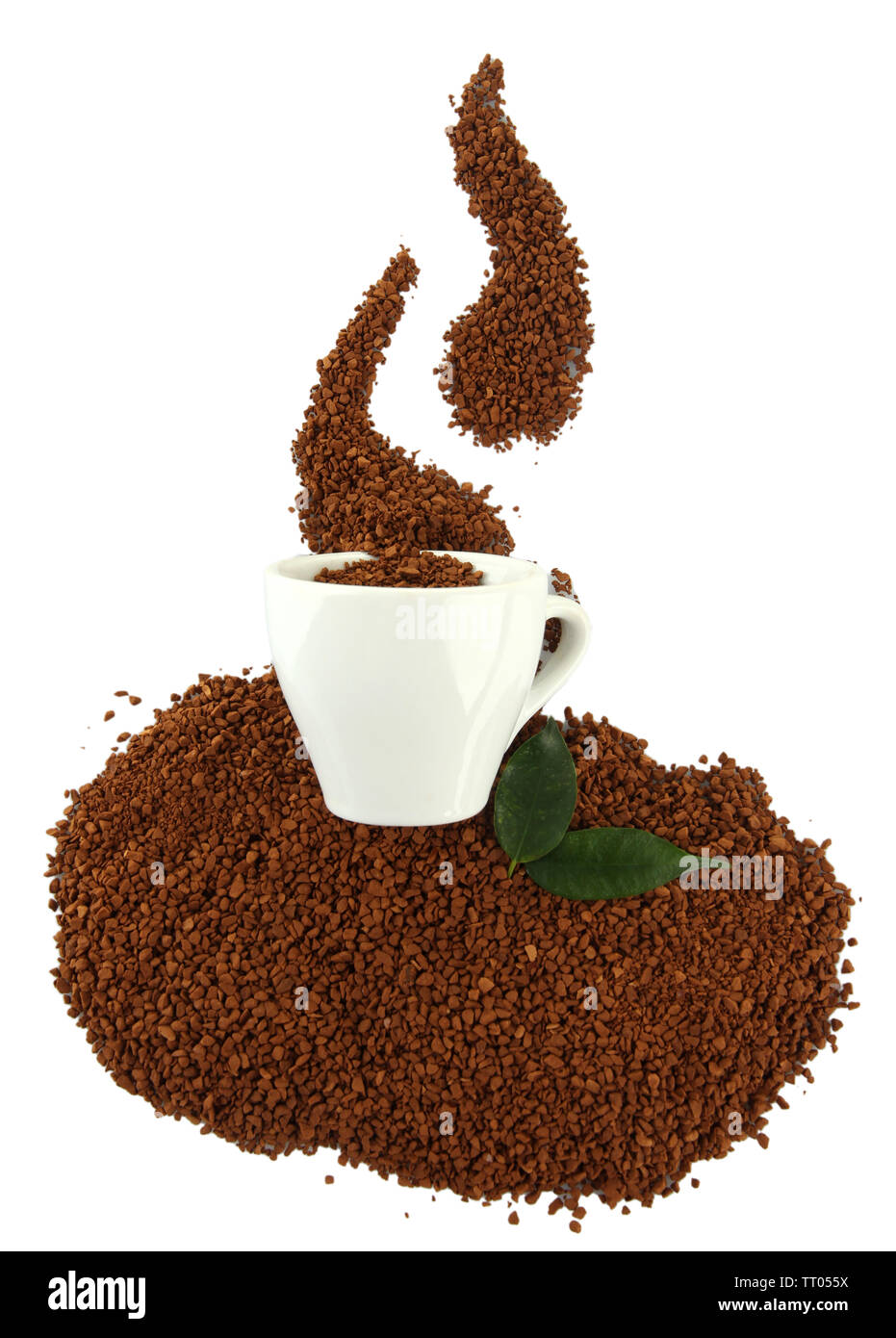 Cup with instant coffee isolated on white Stock Photo - Alamy